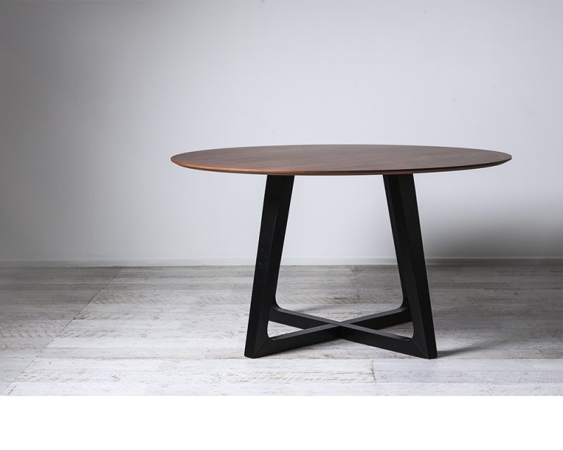 Pascal 1370 Round Dining Table-Walnut - Moorabbin Home Furnishers