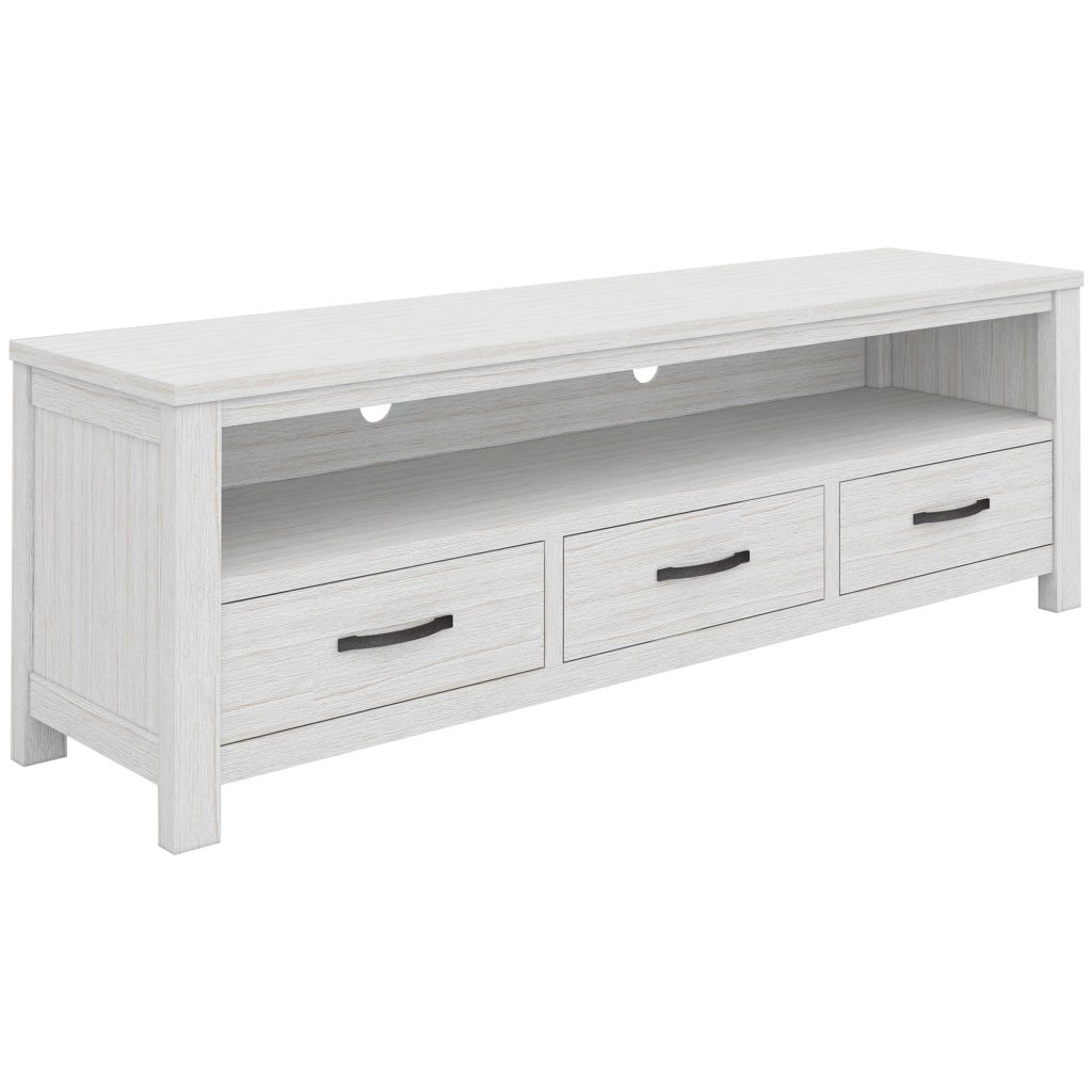 Florida 3 Drawer TV Unit - Bushed White - Moorabbin Home Furnishers