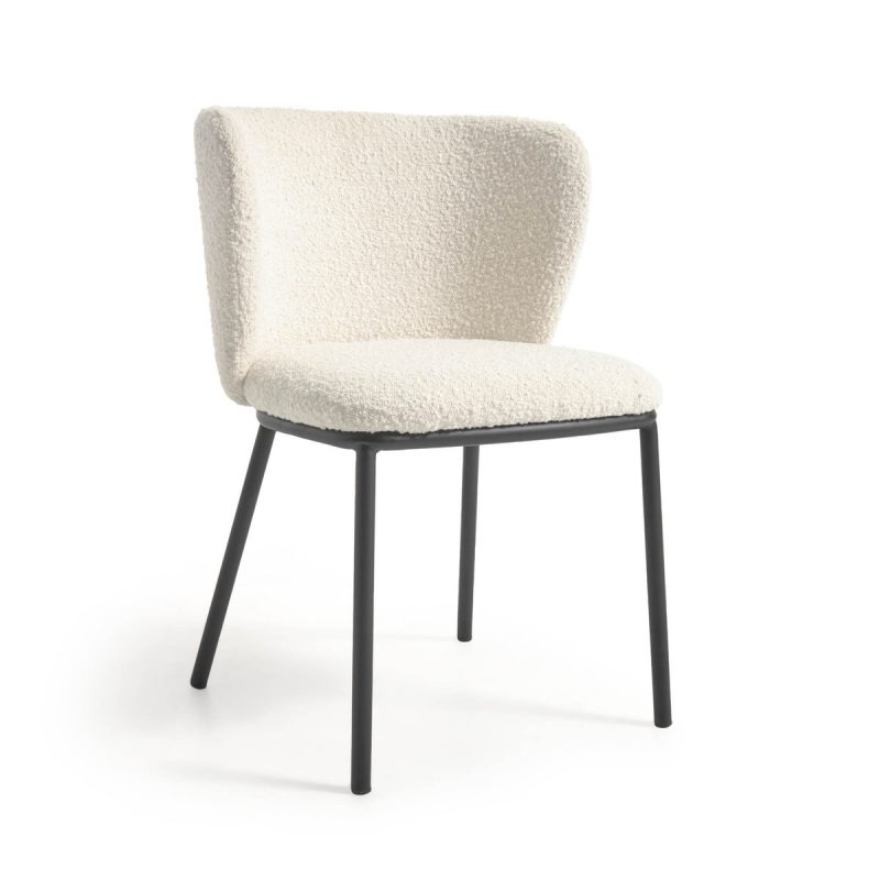 Ciselia Boucle Dining Chair - Grey Boucle - Moorabbin Home Furnishers